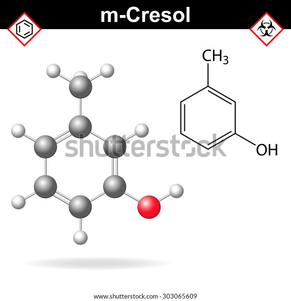 Cresol Molecule Structural Chemical Formula Model Stock Vector (Royalty ...