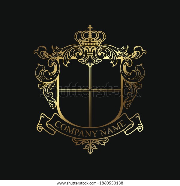 Crest Logo Template Elegant Emblem Boutique Stock Vector (Royalty Free ...