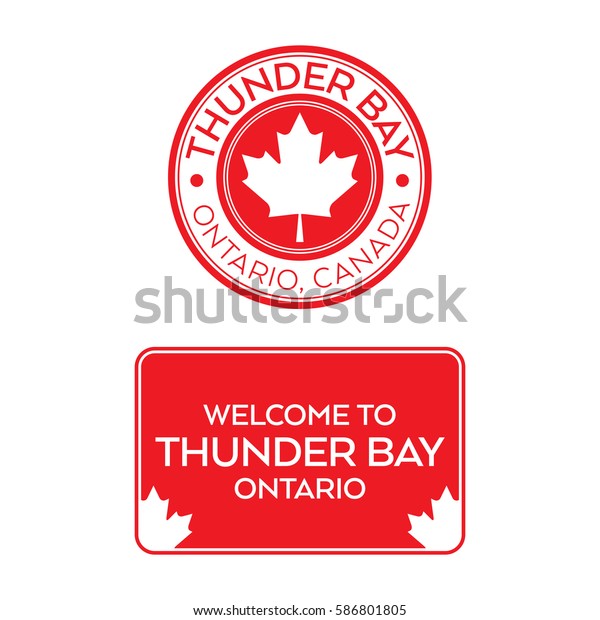 Crest Welcome Sign Thunder Bay Ontario Stock Vector (Royalty Free ...