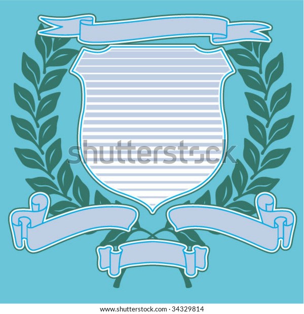 Crest Wreath Ribbons Stock Vector (Royalty Free) 34329814