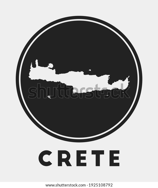 Icône crète. Logo rond avec carte : image vectorielle de stock (libre ...
