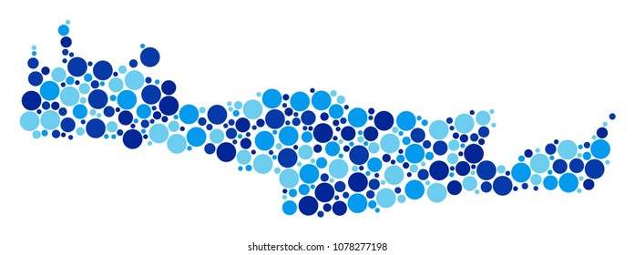 Crete Island Map Collage Dots Different Stock Vector (Royalty Free ...