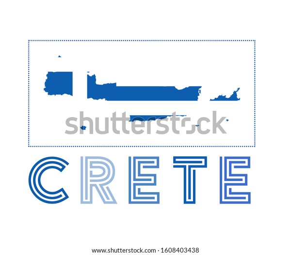 Crete Logo Map Crete Island Name: vector de stock (libre de regalías ...