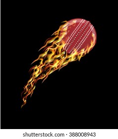 Cricket Ball Flying Fire: เวกเตอร์สต็อก (ปลอดค่าลิขสิทธิ์) 388008943 ...
