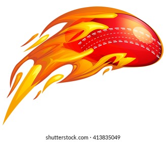 Cricket Ball On Fire Illustration Stock Vector (Royalty Free) 413835049 ...