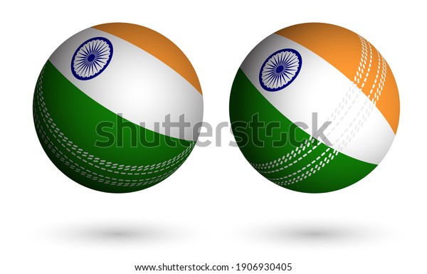 Cricket Ball Realistic Style Colors Flag Stock Vector (Royalty Free ...