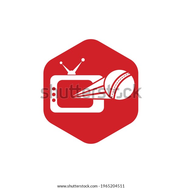 Cricket Ball Tv Logo Design Cricket Stock Vector (Royalty Free ...