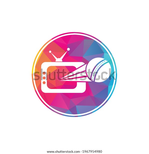 Cricket Ball Tv Logo Design Cricket Stock Vector (Royalty Free ...