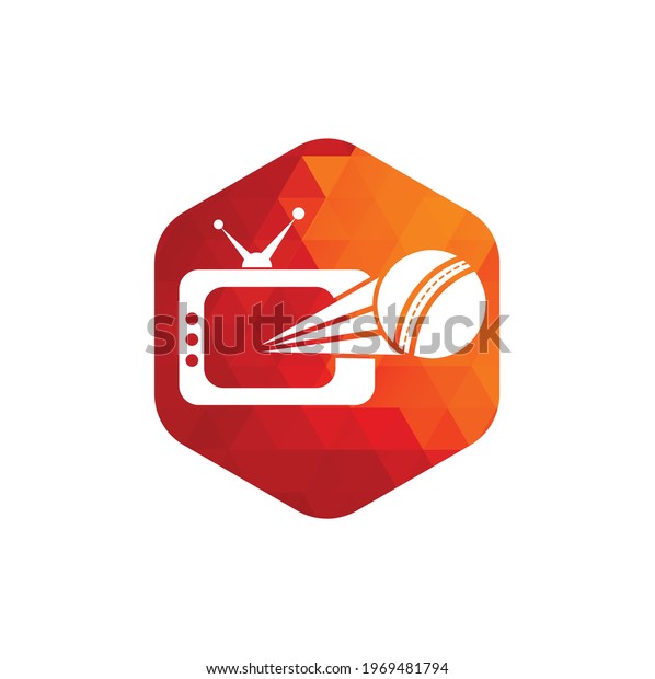 Cricket Ball Tv Logo Design Cricket Stock Vector (Royalty Free ...