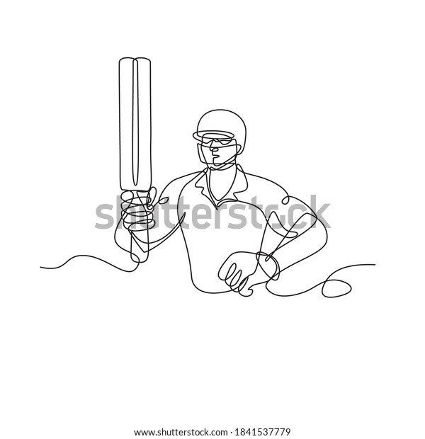 Cricket Batsman Holding Bat Front View Stock Vector (Royalty Free ...