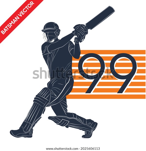 Cricket Batsman Vector Art Logo Stock Vector (Royalty Free) 2025606113 ...