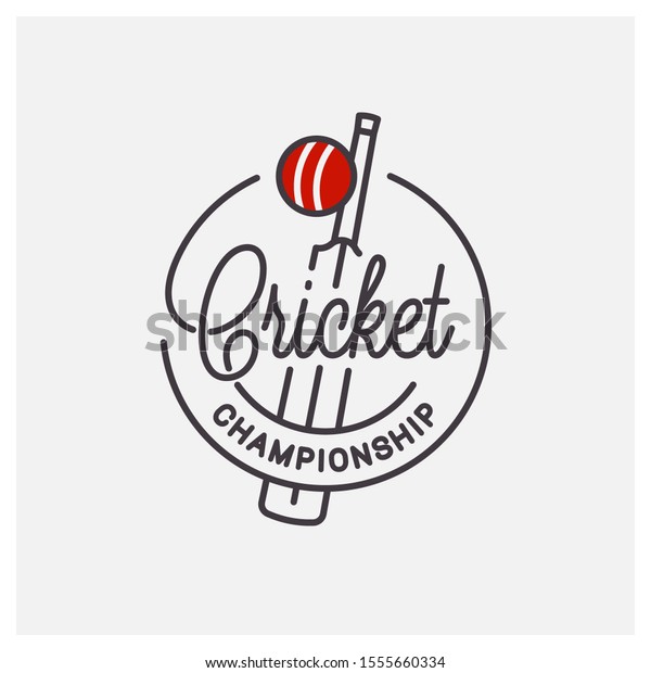 Cricket Championship Logo Round Linear Logo Stock Vector (Royalty Free ...