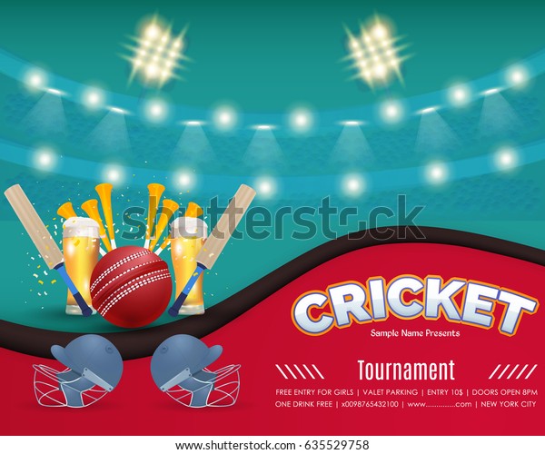 Cricket Event Poster Background Vector Design Stock Vector (Royalty ...