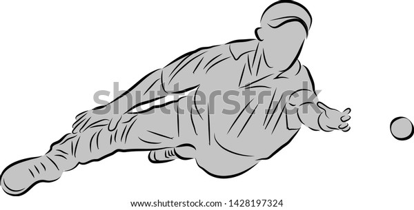 Cricket Fielding Action Vector Image Silhouette: เวกเตอร์สต็อก (ปลอดค่า ...