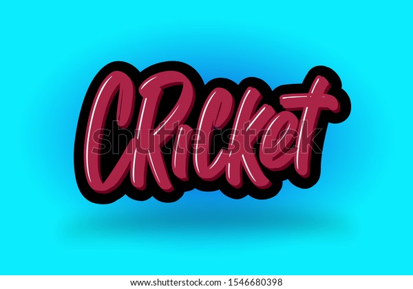 Cricket Hand Drawn Modern Brush Lettering Stock Vector (Royalty Free ...