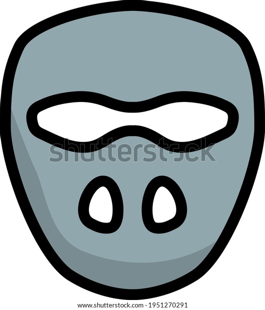 Cricket Mask Icon Editable Bold Outline Stock Vector (Royalty Free ...