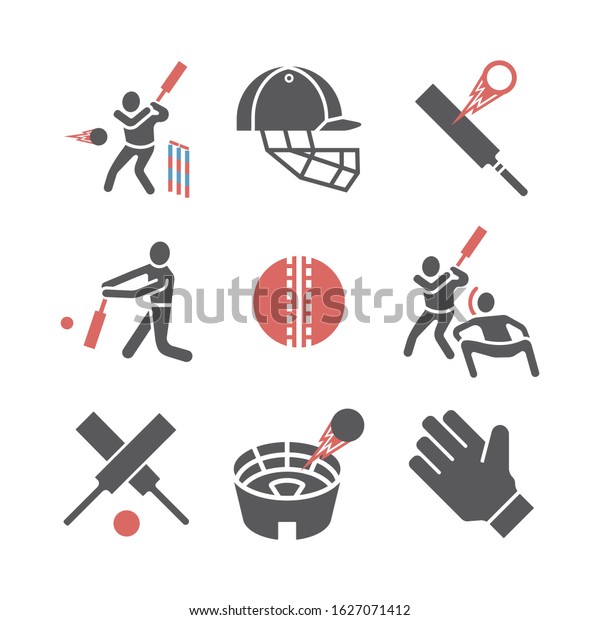 Cricket Player Icons Cricket Player Vector Stock Vector (Royalty Free ...