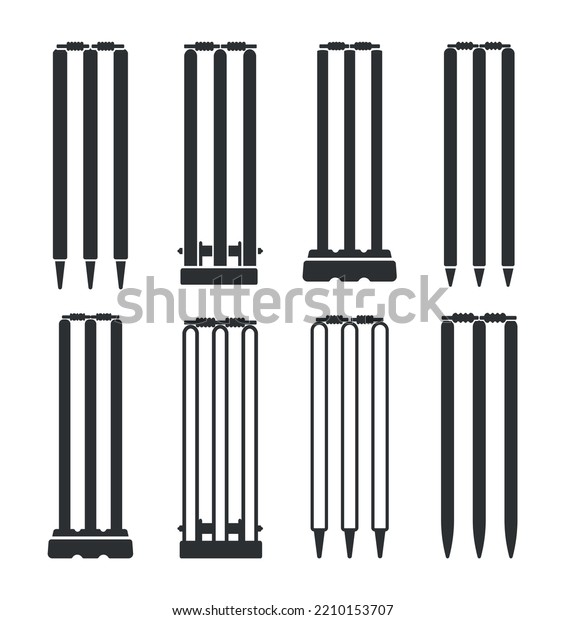 Cricket Stump Vector Clip Art Set Stock Vector (Royalty Free ...