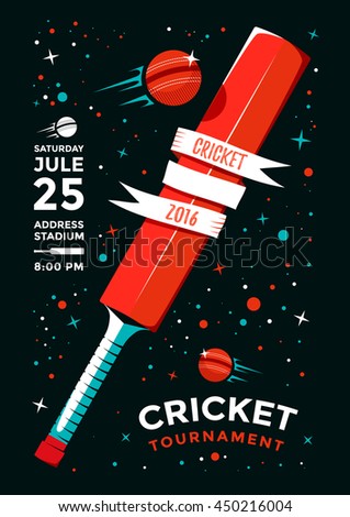 Cricket Tournament Poster Design Bat Ball 库存矢量图（免版税） 450216004 ...