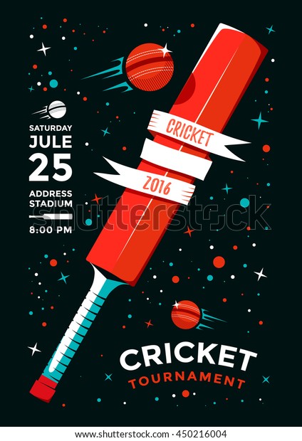 Cricket Tournament Poster Design Bat Ball Stock Vector (Royalty Free ...