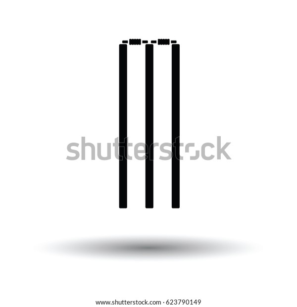 Cricket Wicket Icon White Background Shadow Stock Vector (Royalty Free ...