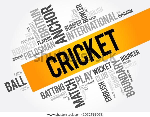 Cricket Word Cloud Collage Sport Concept Stock Vector (Royalty Free ...