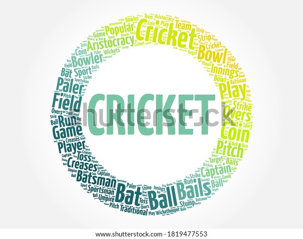 Cricket Word Cloud Collage Sport Concept Stock Vector (Royalty Free ...