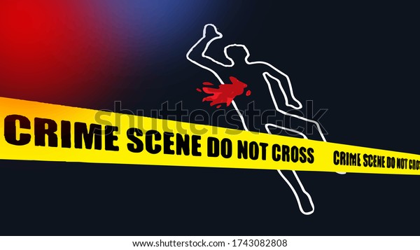 Crime Scene Illustration Flat Style Design Stock Vector (Royalty Free ...