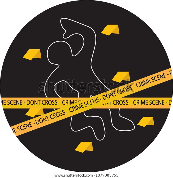 Crime Scene Illustration Vector On White Stock Vector (Royalty Free ...