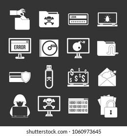 Criminal Activity Icons Set Vector White Stock Vector (Royalty Free ...