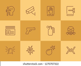 Criminal Activity Line Icon Set Set Stock Vector (Royalty Free) 1270707322