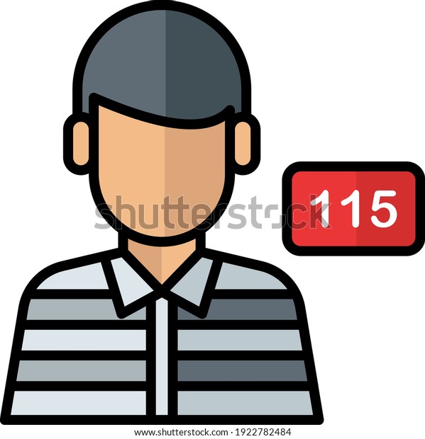 Criminal Avatar Concept Inmate Vector Color Stock Vector (Royalty Free ...