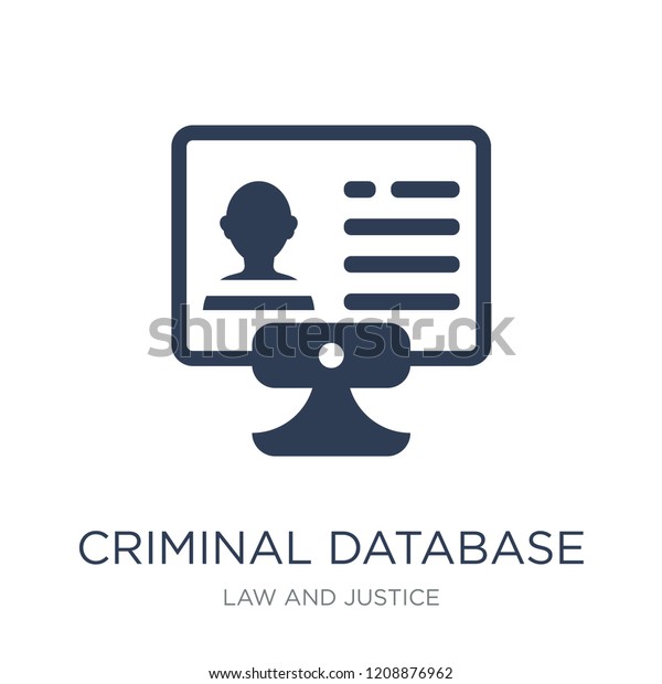 Criminal Database Icon Trendy Flat Vector: เวกเตอร์สต็อก (ปลอดค่า ...