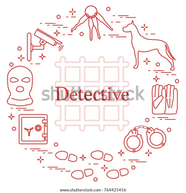 Criminal Detective Elements Crime Law Justice Stock Vector (Royalty ...