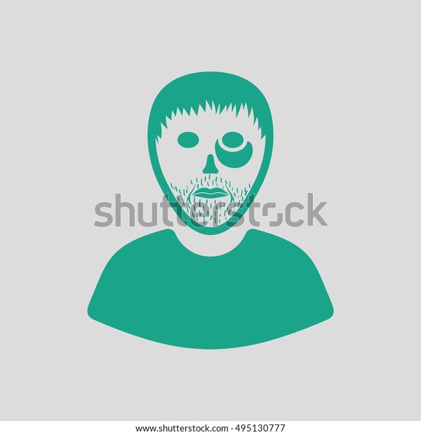 Criminal Man Icon Gray Background Green Stock Vector (Royalty Free ...