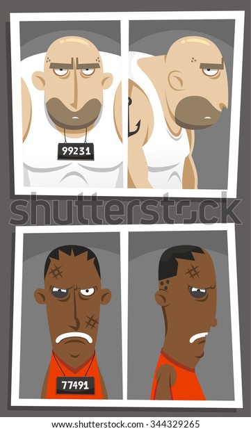 Criminal Mugshot Cartoon Set Stock Vector (Royalty Free) 344329265 ...