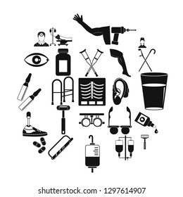 Cripple Icons Set Simple Set 25 Stock Vector (Royalty Free) 1297614907 ...