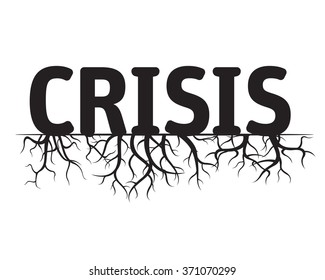 Crisis Black Vector Illustration Stock Vector (Royalty Free) 371070299 ...