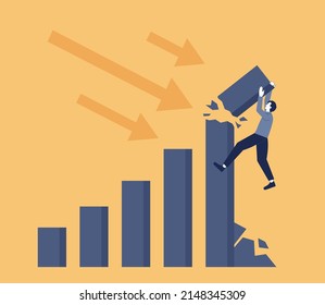 Crisis Concept Bankruptcy Falling Down Profit Stock Vector (Royalty Free) 2148345309 | Shutterstock