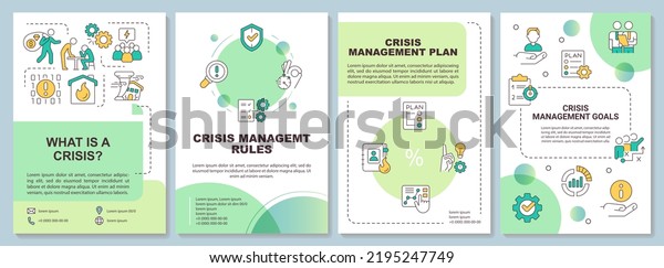 Crisis Management Process Green Brochure Template Stock Vector (Royalty ...