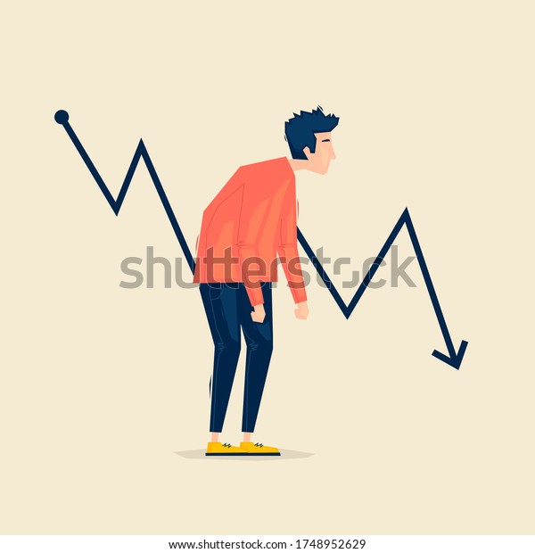 Crisis Sad Man Flat Illustration Cartoon Stock Vector (Royalty Free ...