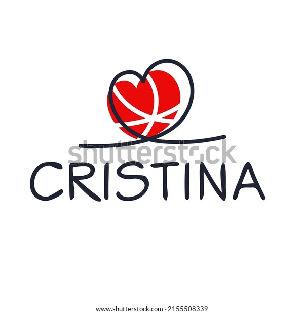 Cristina Calligraphy hembra nombre, ilustración vectorial.: vector de ...