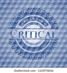 Critical Blue Badge Geometric Pattern Background Stock Vector (Royalty ...