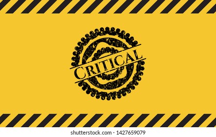 Critical Inside Warning Sign Black Grunge Stock Vector (Royalty Free ...