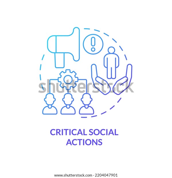 Critical Social Actions Blue Gradient Concept Stock Vector (Royalty ...