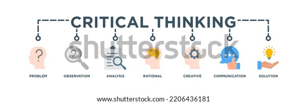 Critical Thinking Banner Web Icon Vector Stock Vector (Royalty Free ...