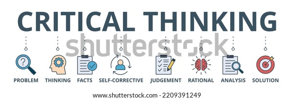 Critical Thinking Banner Web Icon Vector Stock Vector (Royalty Free ...