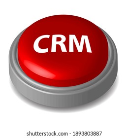 Crm Customer Relationship Management Red Button Stock Vector (Royalty ...
