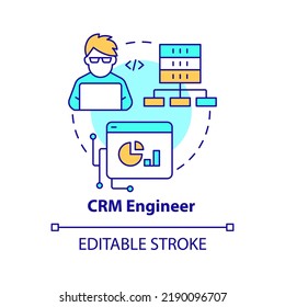 Crm Engineer Concept Icon Customer Relationship Stock Vector (Royalty ...
