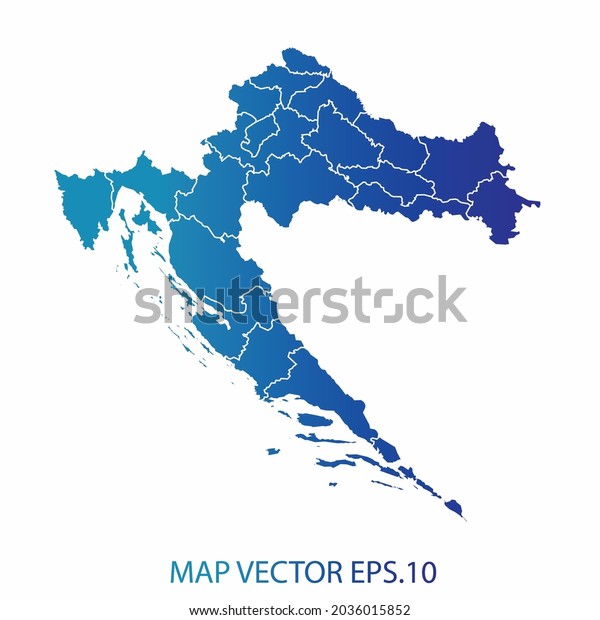 Croatia Map Blue Gradient Color Infographic Stock Vector (Royalty Free ...